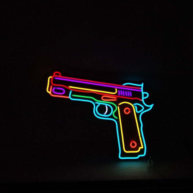 Gun Colorful Neon LED Sign – neon-cartel
